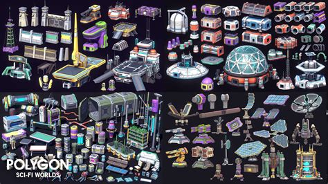 Unity科幻低多边形游戏场景模型高级资产集合 Polygon Sci Fi Worlds