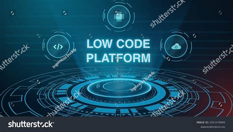 Digital Low Code Software Development Technology Stock Illustration