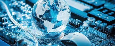 Digital Connectivity Concept With A Glass Globe And Internet Cables On