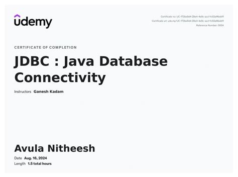 Im A Certified Java Database Connectivity Expert Avula Nitheesh