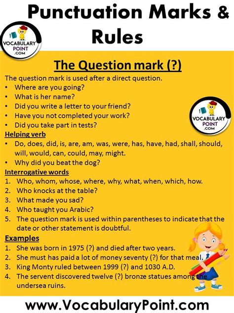 Punctuation Marks Rules And Examples Vocabulary Point