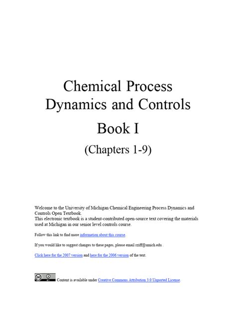 Chemical Process Dynamics And Controls Book 1 Pdf Flow Measurement