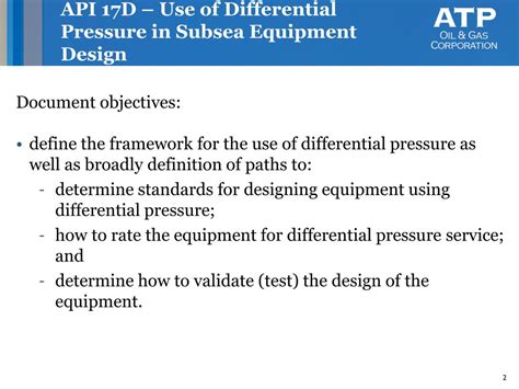 PPT API 17D Use Of Differential Pressure In Subsea Equipment Design PowerPoint Presentation