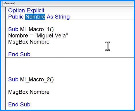 Tipos De Variables En Vba Local Private Y Public