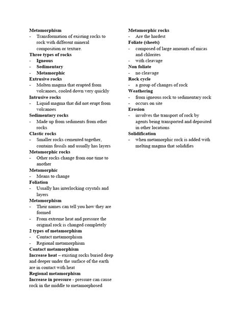 Metamorphism Pdf Rock Geology Sedimentary Rock