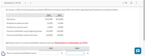 solved a compute return on common stockholders equity for
