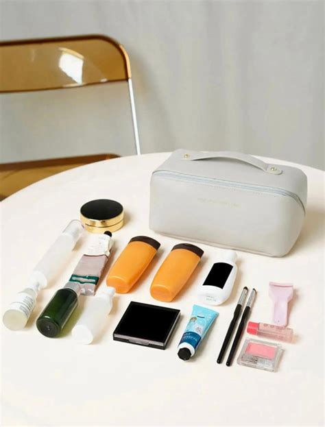 Косметичка жіноча біла розкладна на блискавці органайзер дорожній для косметики з екошкіри