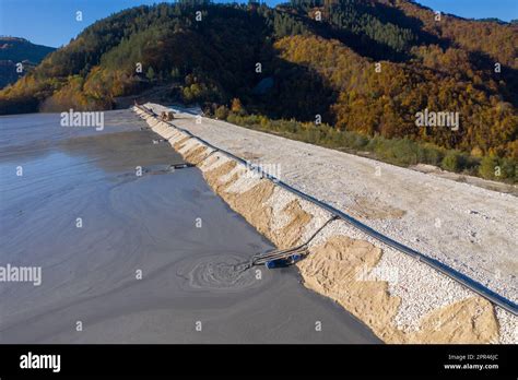 Aerial View Of Heavy Metal Contamination From A Copper Mine Mining