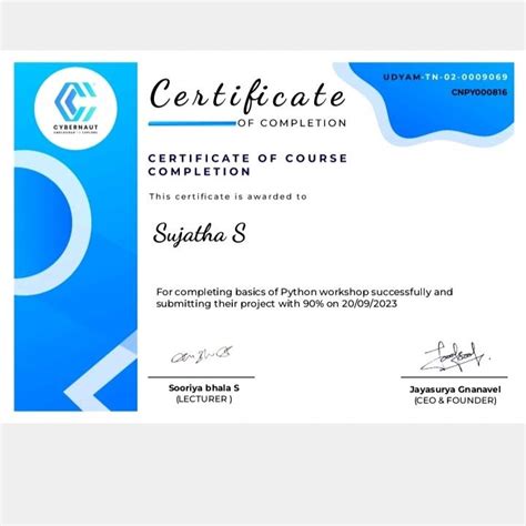 Python Cybernaut Successfull Hardwork Sujatha Sujatha