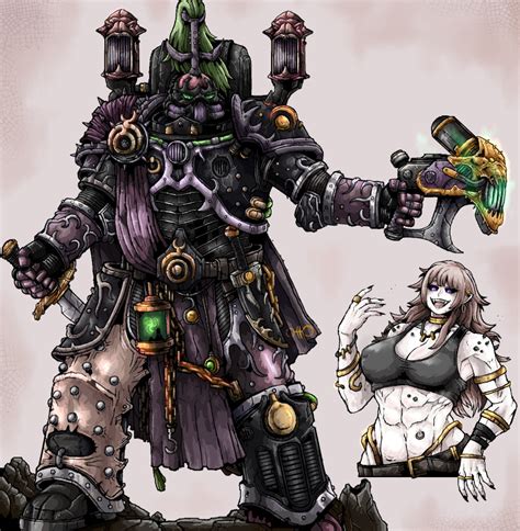 Octosoup Adeptus Astartes Chaos Space Marine Warhammer 40k Gold Armlet Absurdres Highres