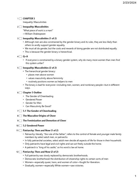 Chapter 5 Sex And Gender Notes Pdf