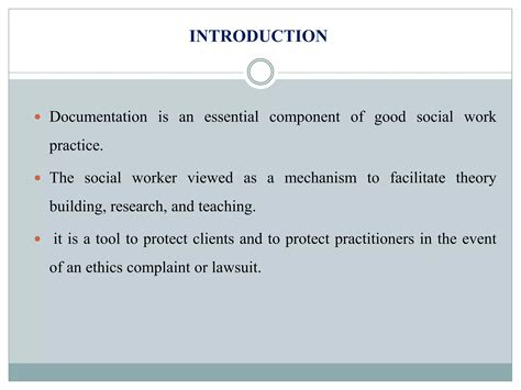 Importance Of Documentation Skills In Social Work Ppt