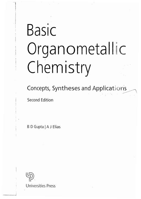 Solution Basic Organometallic Chemistry Concepts Syntheses And