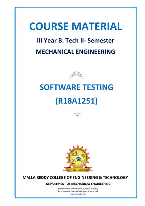 Software Testing Techniques Malla Reddy College Of Engineering