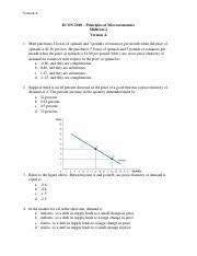 Econ Midterm 2 Pdf Version A ECON 2010 Principles Of Microeconomics Midterm 2 Version A 1