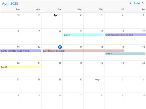 Angular Event Calendar Conditional Move And Resize Per Event Or Globally Example Mobiscroll