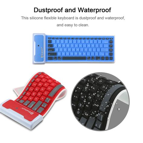 Keys Ultra Thin Bt Mini Keyboard Foldable And Portable Dustproof Waterproof For Pc Desktop