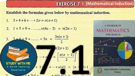 Exercise 71 Class 11 Maths Mathematical Induction Ex 71 Class 11 Kpk
