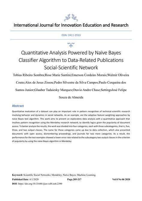 Pdf Quantitative Analysis Powered By Naïve Bayes Classifier Algorithm To Data Related