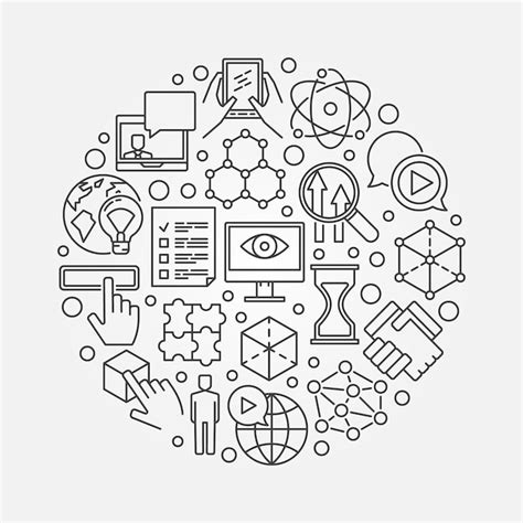 Premium Vector Innovation Vector Concept Round Minimal Linear Illustration