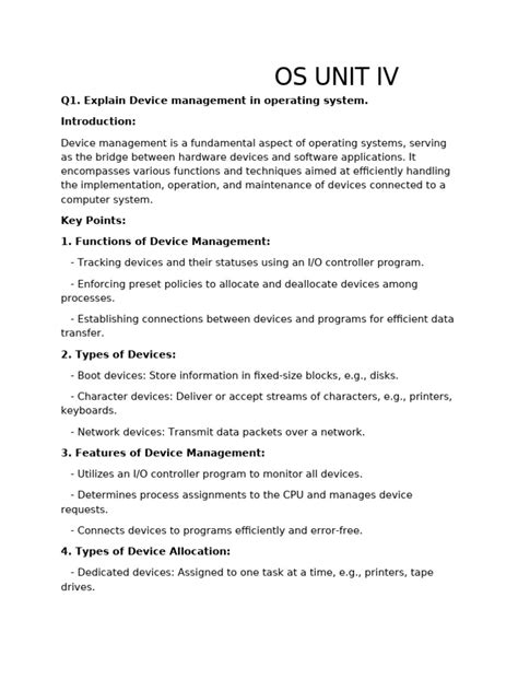 Os Unit Iv Notes Pdf Computer File File System