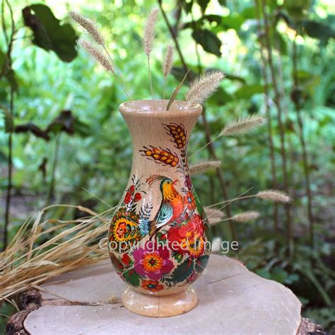 Ваза ручної роботи Птах у квітах купити ️ 1100 грн 🎁 Podaro4ek ціни відгуки фото