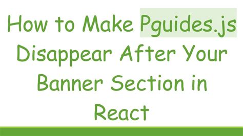 How To Make Particlesjs Disappear After Your Banner Section In React