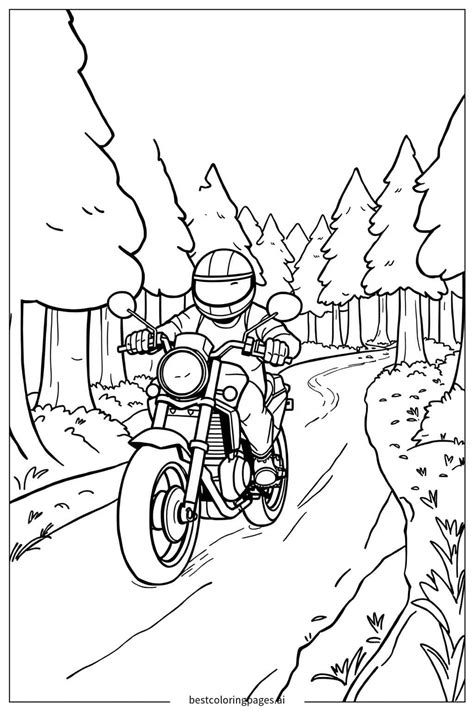 6 หน้าระบายสีภาพระบายสี รถจักรยานยนต์ Pdf และ Png สำหรับพิมพ์ฟรี