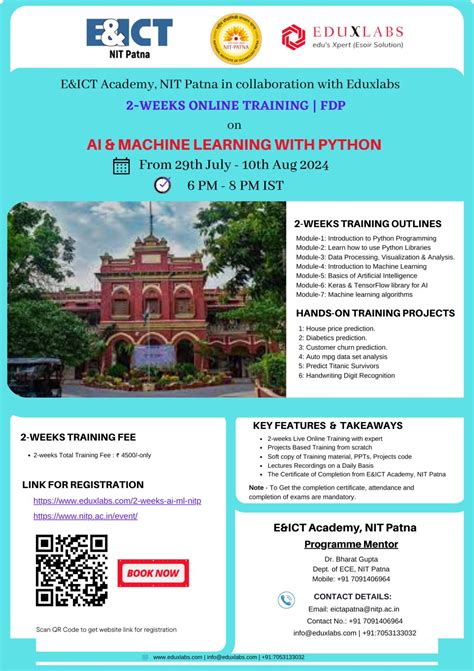 Eduxlabs India On Linkedin Eandict Nit Patna In Collaboration With Eduxlabs 2 Weeks Online