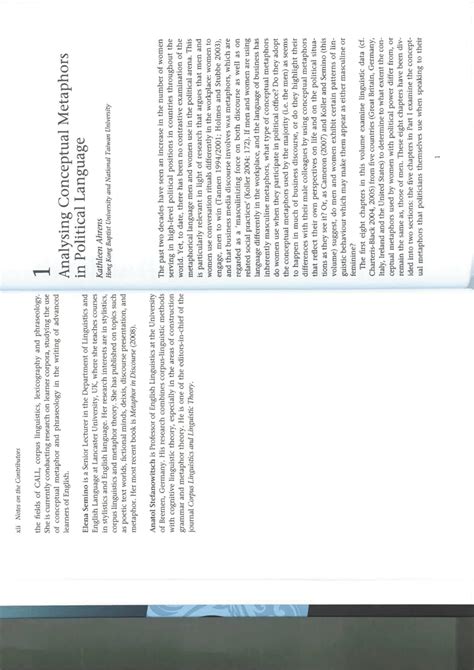 Pdf Analysing Conceptual Metaphors In Political Language