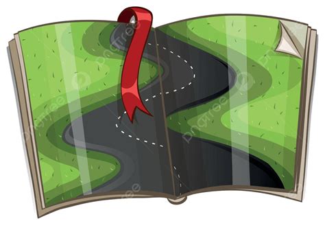 Book With Road Scene Feild Clipart Lane Vector Feild Clipart Lane