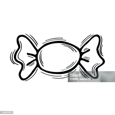 손으로 그린 포장 사탕 낙서 과자 아이콘입니다 스케치 스타일 검은색에 대한 스톡 벡터 아트 및 기타 이미지 검은색 귀여운 그리기 Istock