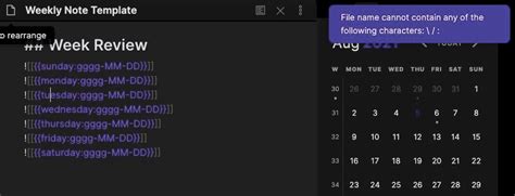 Unable To Embed Entire Week In Weekly Note · Issue 195 · Liamcainobsidian Calendar Plugin · Github