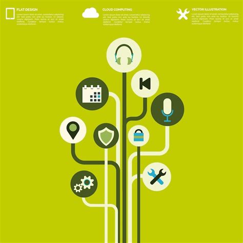 premium vector flat abstract background with web icons interface