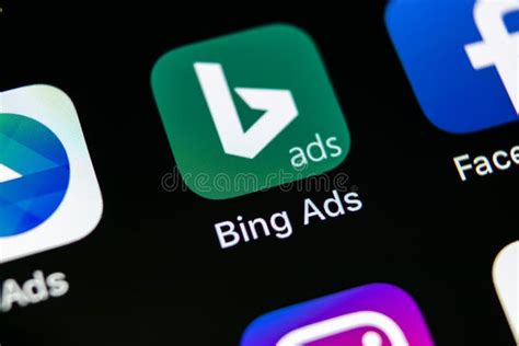 Bing Application Icon On Apple IPhone X Screen Close Up Bing Ads App Icon Bing Ads Is Online