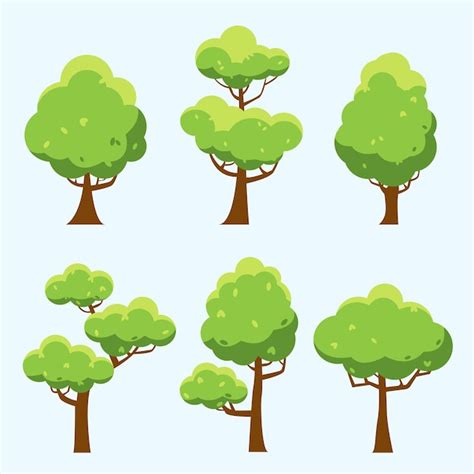 Premium Vector Cartoon Trees