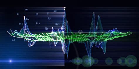 Abstract Background Contain Color Wireframe With Blurred Lines And Data