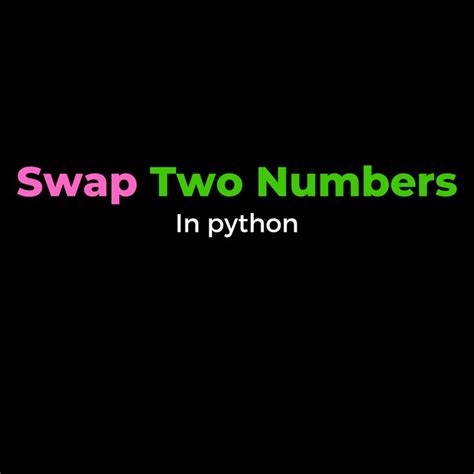 Python Program To Swap Two Numbers Python Programming Basic