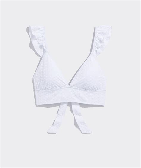Shop Swiss Dot Ruffle Bikini Top At Vineyard Vines