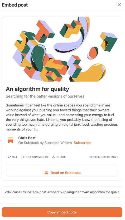 How Do I Embed Substack Posts Or Notes On A Website Substack Inc