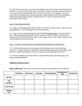 Properties Of Acids Bases Lab By MJ TPT
