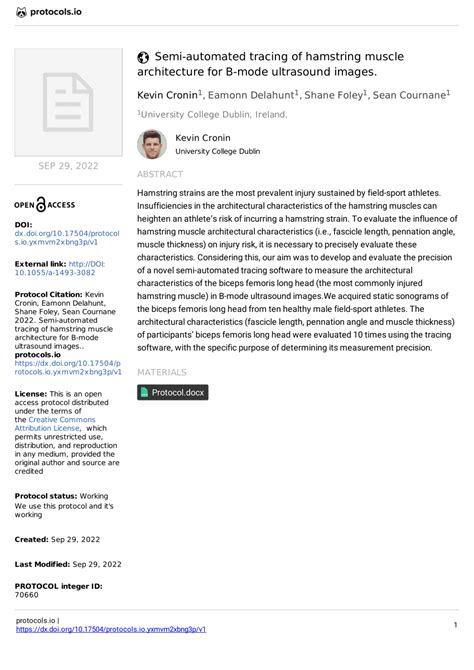 Pdf Semi Automated Tracing Of Hamstring Muscle Architecture For B Mode Ultrasound Images V1