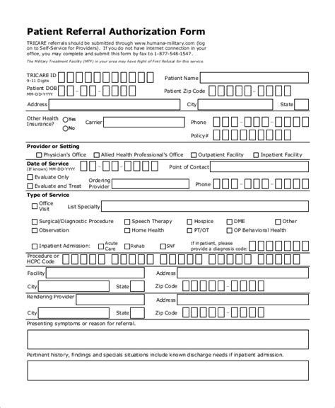 Referral Authorization Template Referrals Templates Health