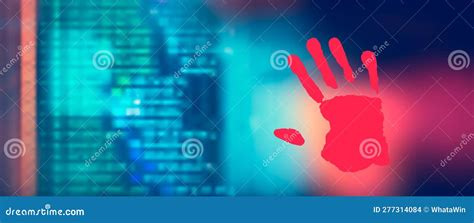 Digital Binary Code On Dark Red Background Data Breach Stock