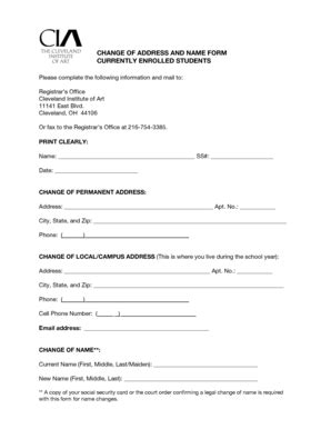 Fillable Online CHANGE OF ADDRESS AND NAME FORM CURRENTLY Fax Email Print PdfFiller
