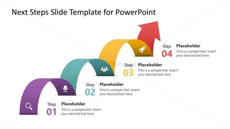 3d Arrow Diagram 4 Item Next Steps Template Slidemodel