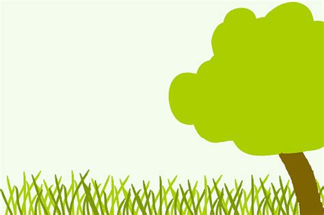 텍스트 공간을 가진 녹색 색상의 초록 나무와 잔디와 여름 그림 귀여운에 대한 스톡 벡터 아트 및 기타 이미지 귀여운 꽃 식물 나무 Istock