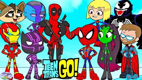 Teen Titans Go Vs Iron Man Black Panther And Friends Cartoon