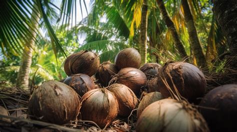 숲에 있는 코코넛 더미 코코넛 야자 열매 야자 나무 식물 과일 코코넛 나무 코코넛 코코넛 코코넛 코코넛 열매 열대 Hd 사진 사진 공장 코코넛 배경 일러스트 및 사진