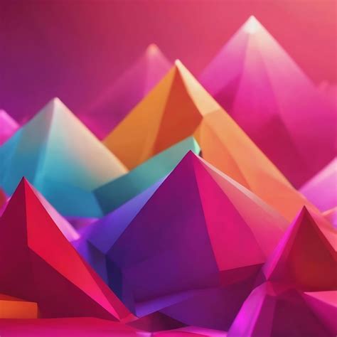 Premium Photo 3d Render Of A Low Poly Design On An Abstract Blur Background